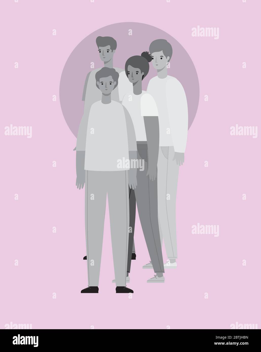 Woman and men avatars in gray colors vector design Stock Vector Image ...