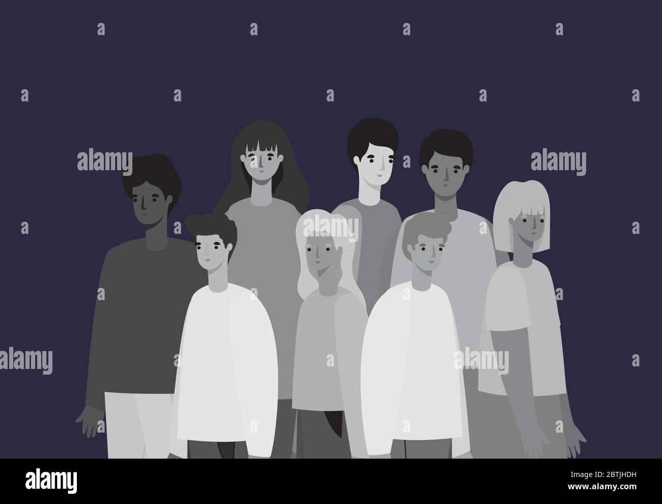 Women and men avatars in gray colors vector design Stock Vector Image ...