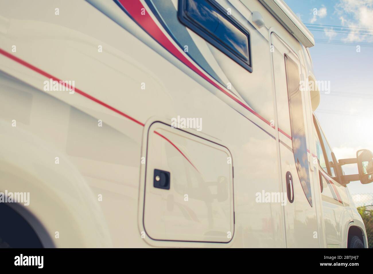 RV Theme. Recreational Vehicle Camper Van. Vacation on the Road. Summer ...