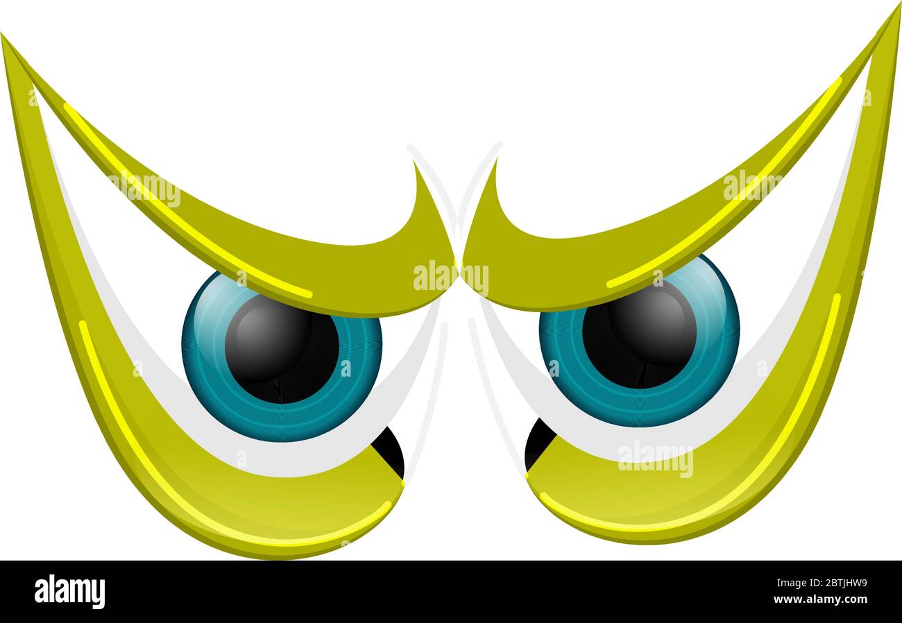 Cartoon of a evil blue eyes - Vector Stock Vector Image & Art - Alamy
