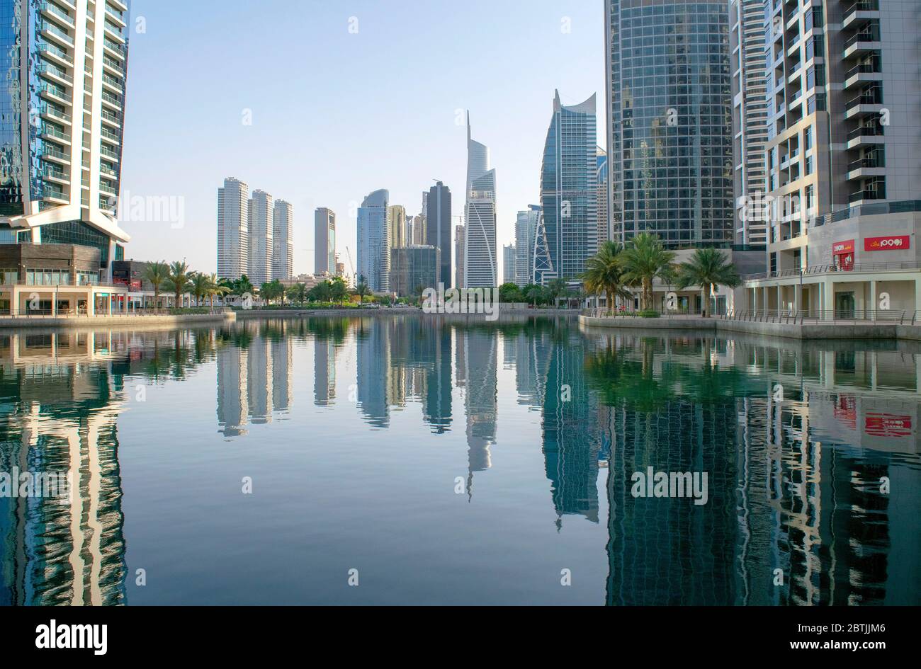 Dubai / UAE - May 26, 2020: Panoramic view of Jumeirah Lakes Towers ...