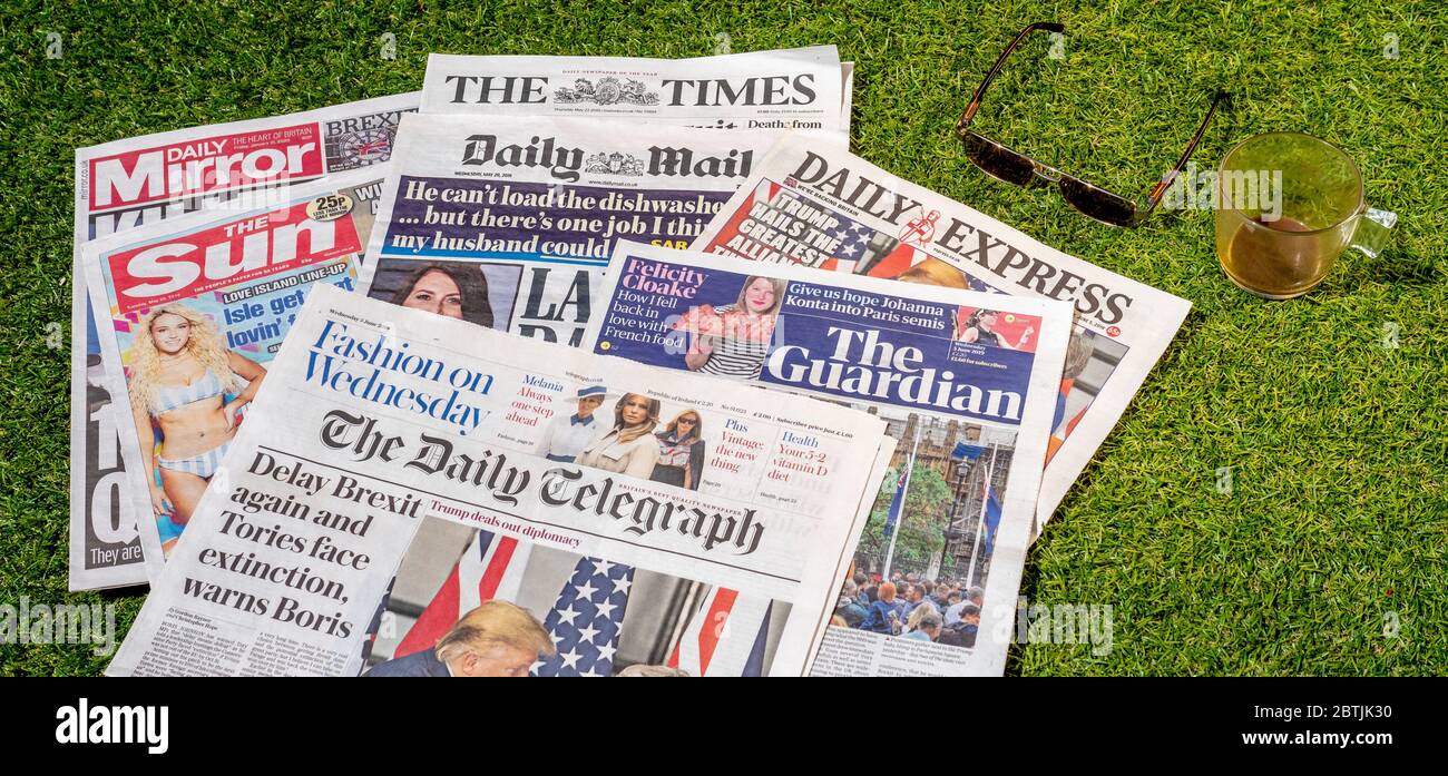 Pile of English Newspapers from the United Kingdom Stock Photo - Alamy