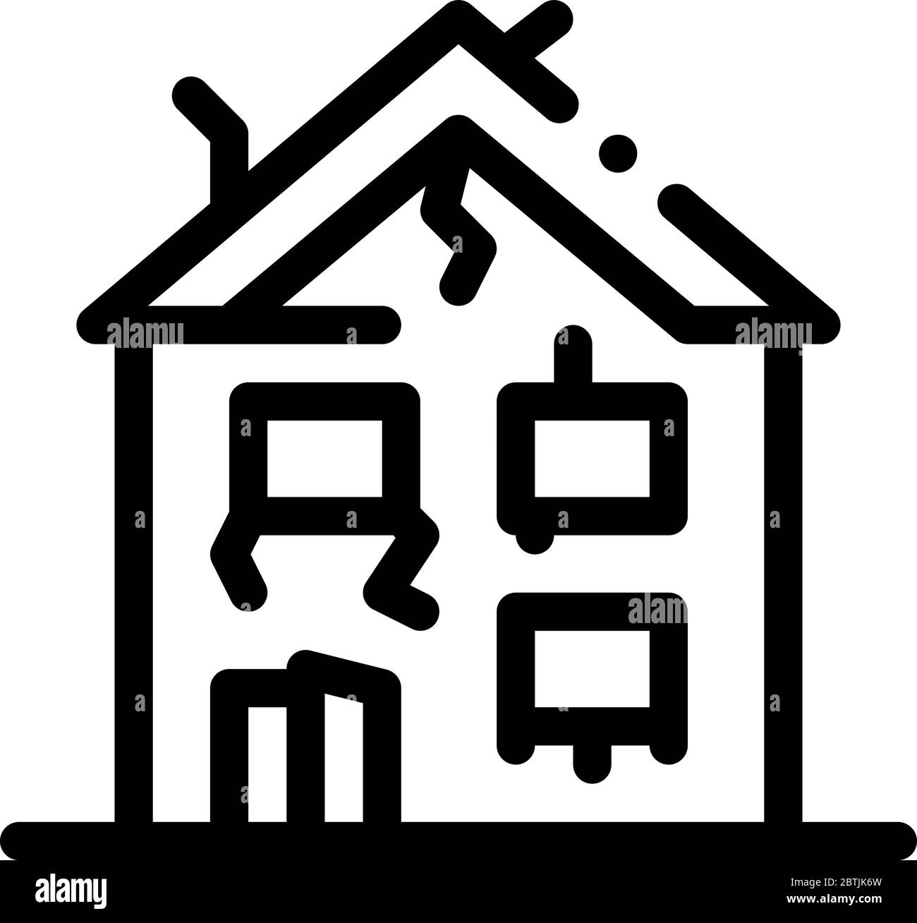 collapse of old house icon vector outline illustration Stock Vector ...