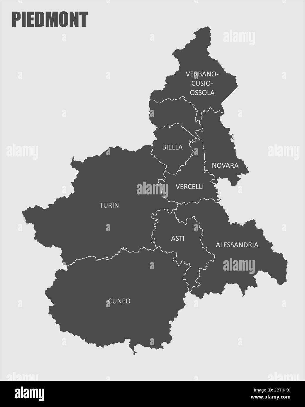 Piedmont region map Stock Vector Image & Art - Alamy