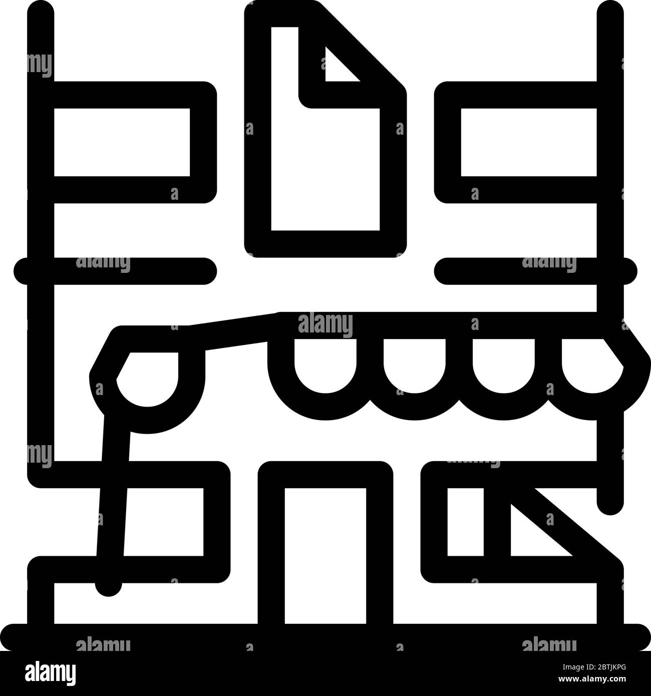 residential building for restoration icon vector outline illustration ...