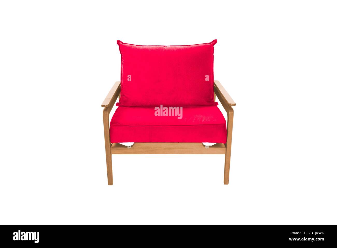 Red armchair. Modern designer chair on white background. Texture chair ...
