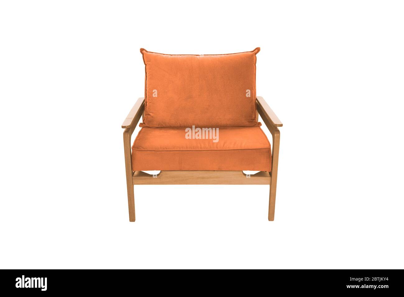 Orange armchair. Modern designer chair on white background. Texture ...