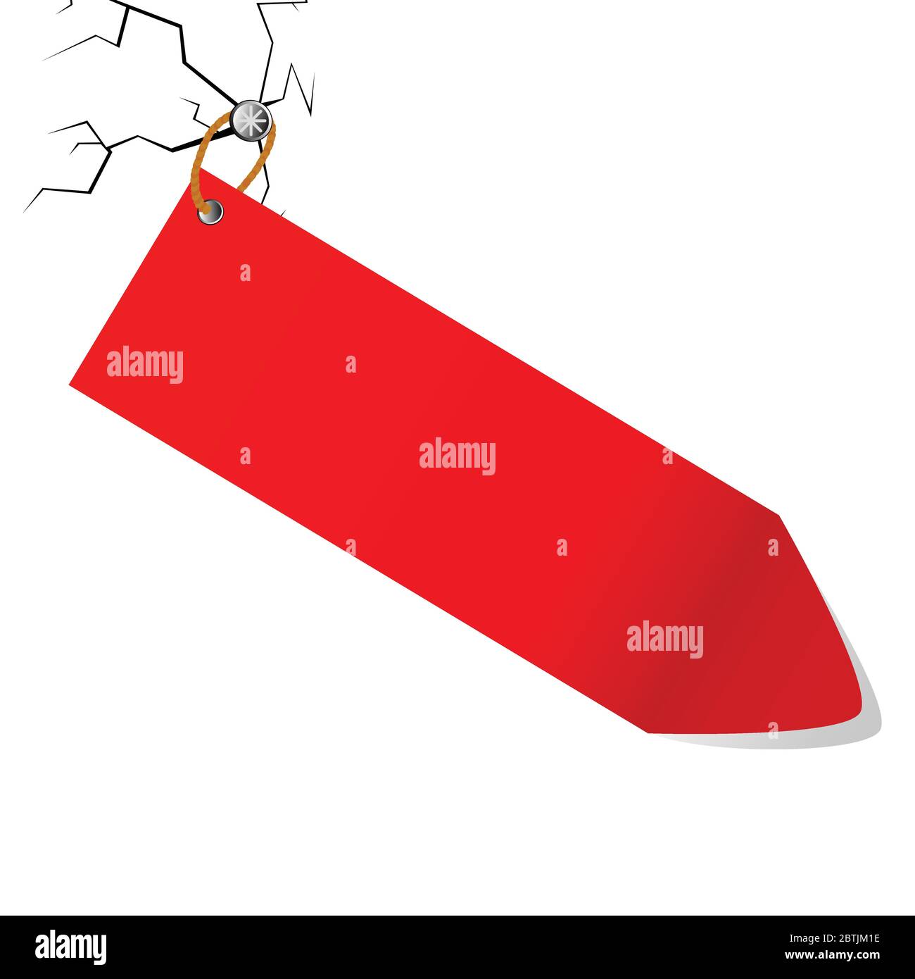 label in red color with crack on the wall vector Stock Vector Image ...