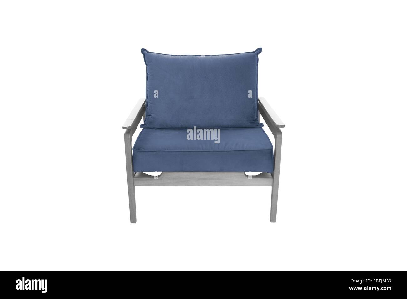 Blue armchair. Modern designer chair on white background. Texture chair ...