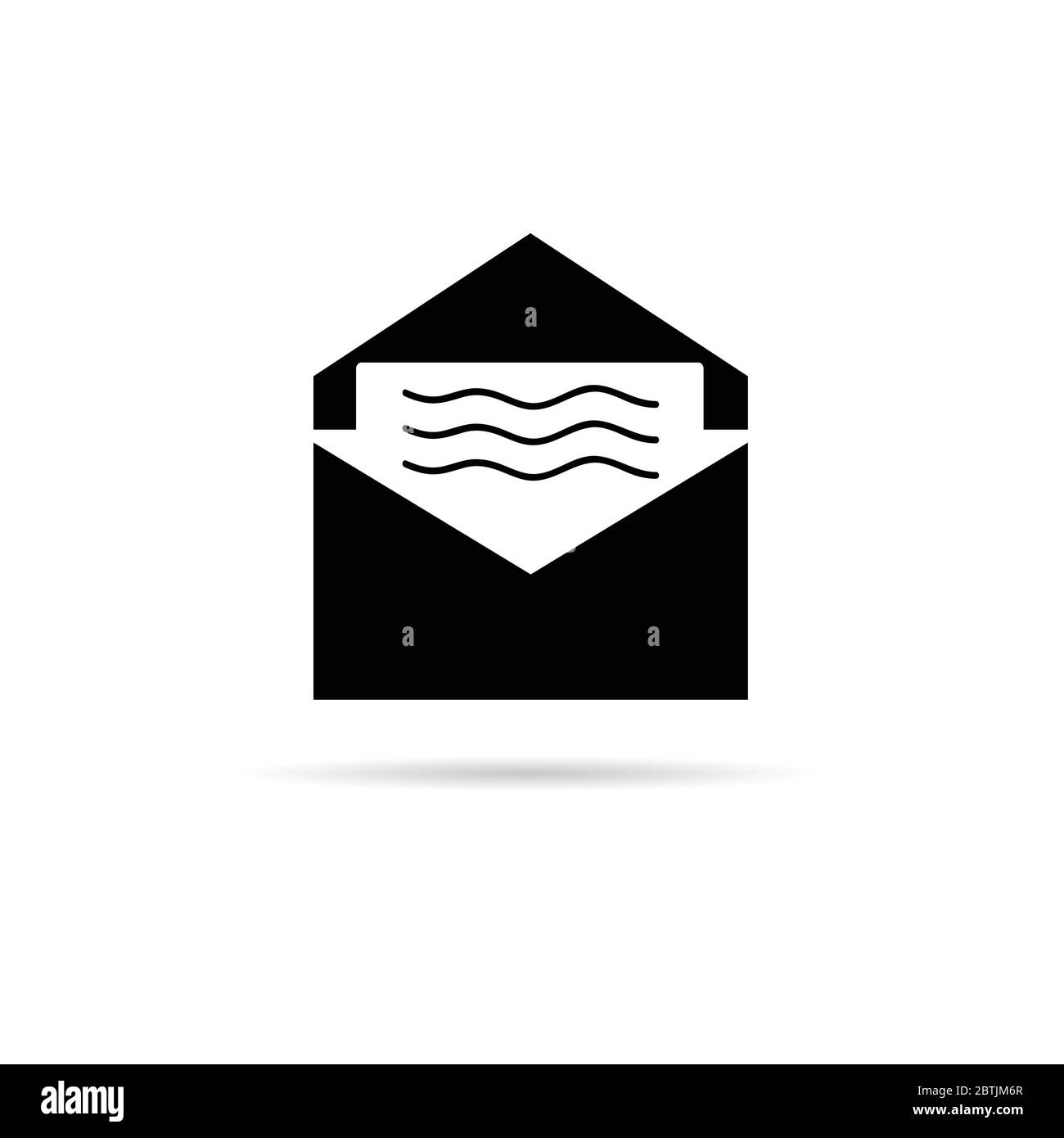 letter with message black icon vector illustration Stock Vector Image ...