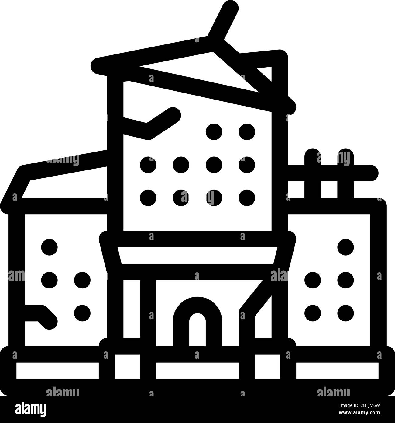 house crash icon vector outline illustration Stock Vector Image & Art ...