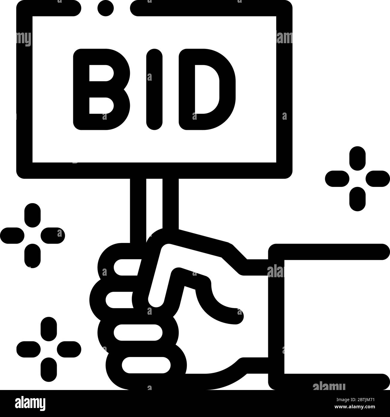 bid sign icon vector outline illustration Stock Vector Image & Art - Alamy