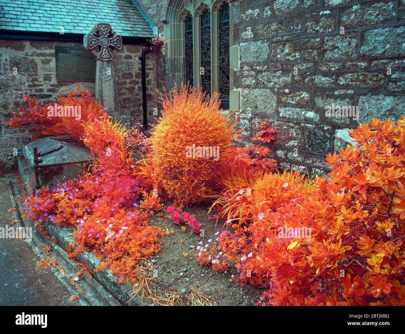 Celtic Cross in the Churchyard of St Pol de Leon, Paul, Cornwall UK ...