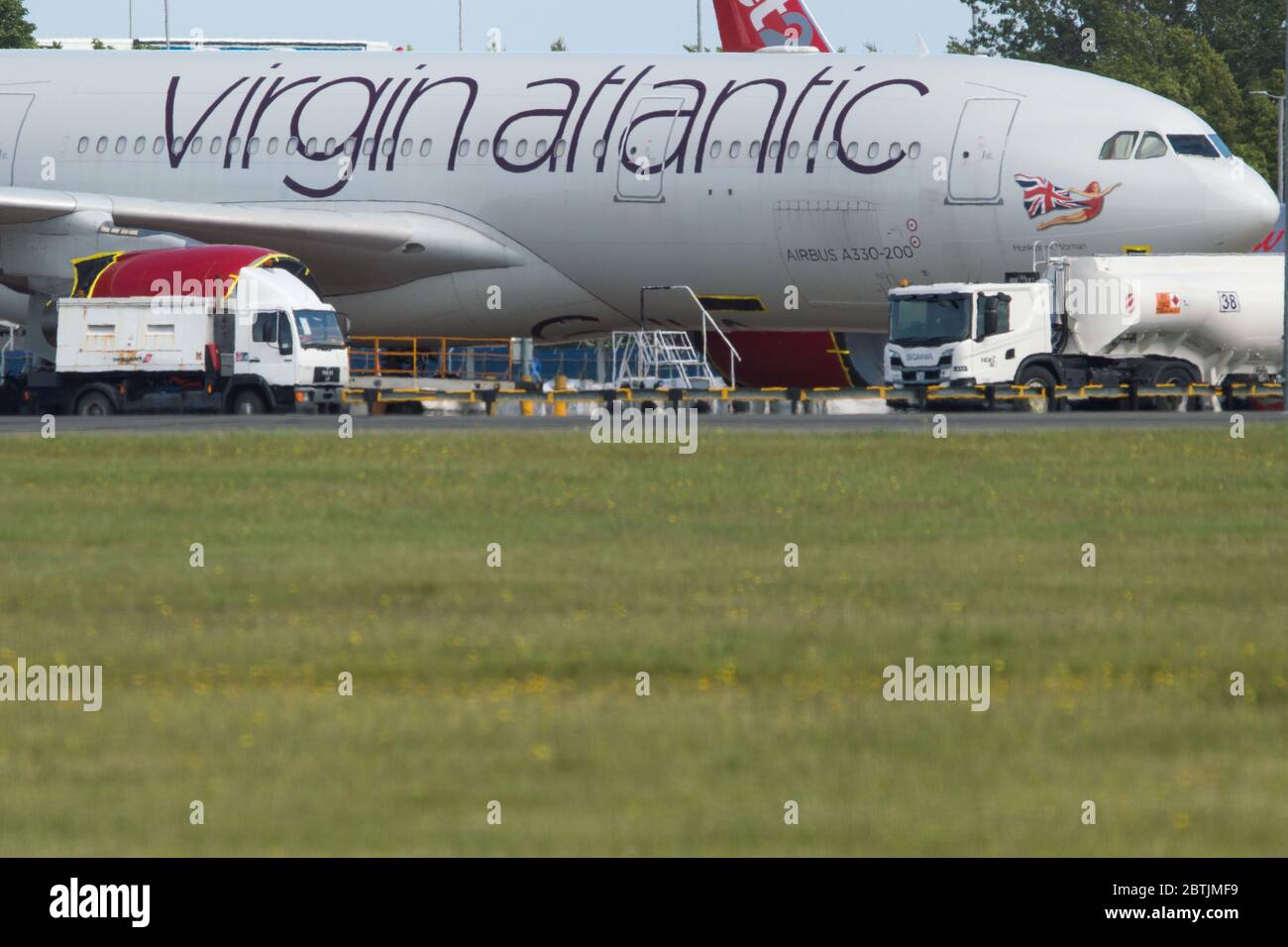 Virgin atlantic grounded at glasgow airport hi-res stock photography ...