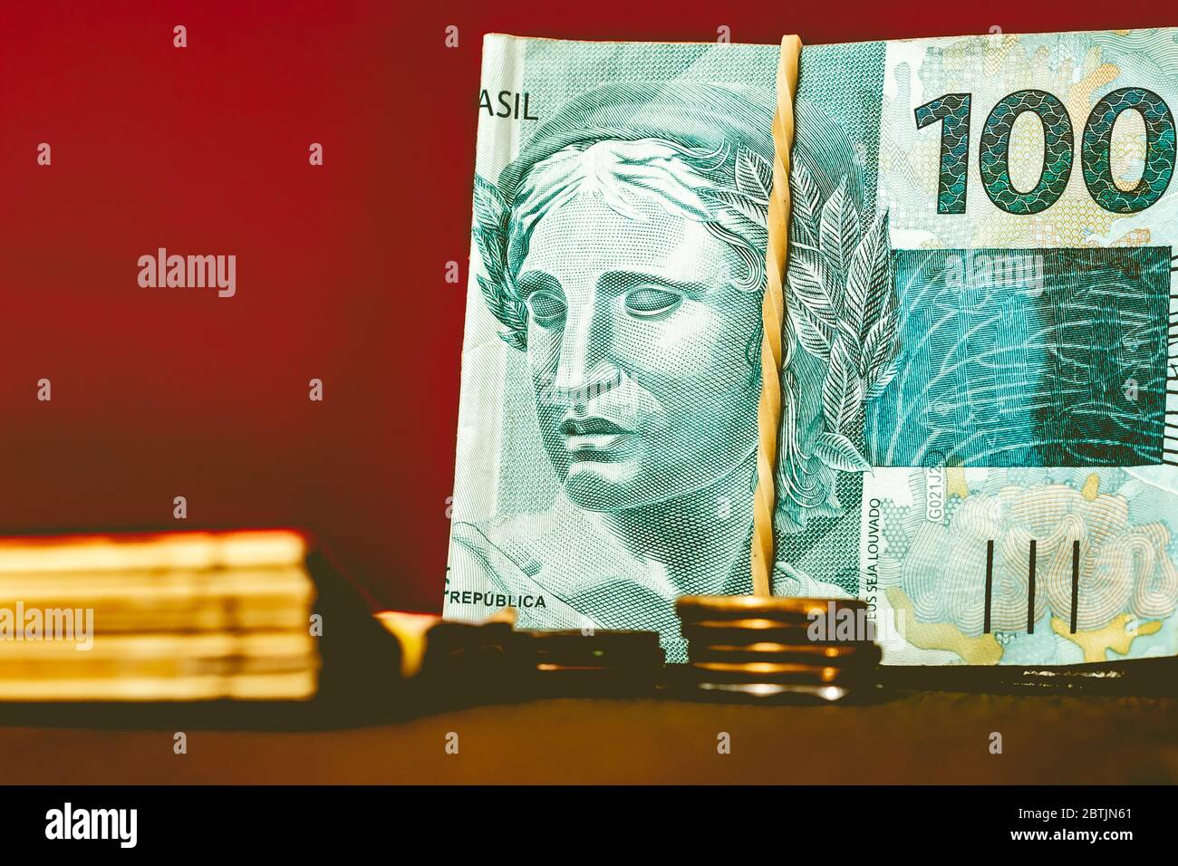 Real currency, money from brazil. Brazilian banknotes and coins ...