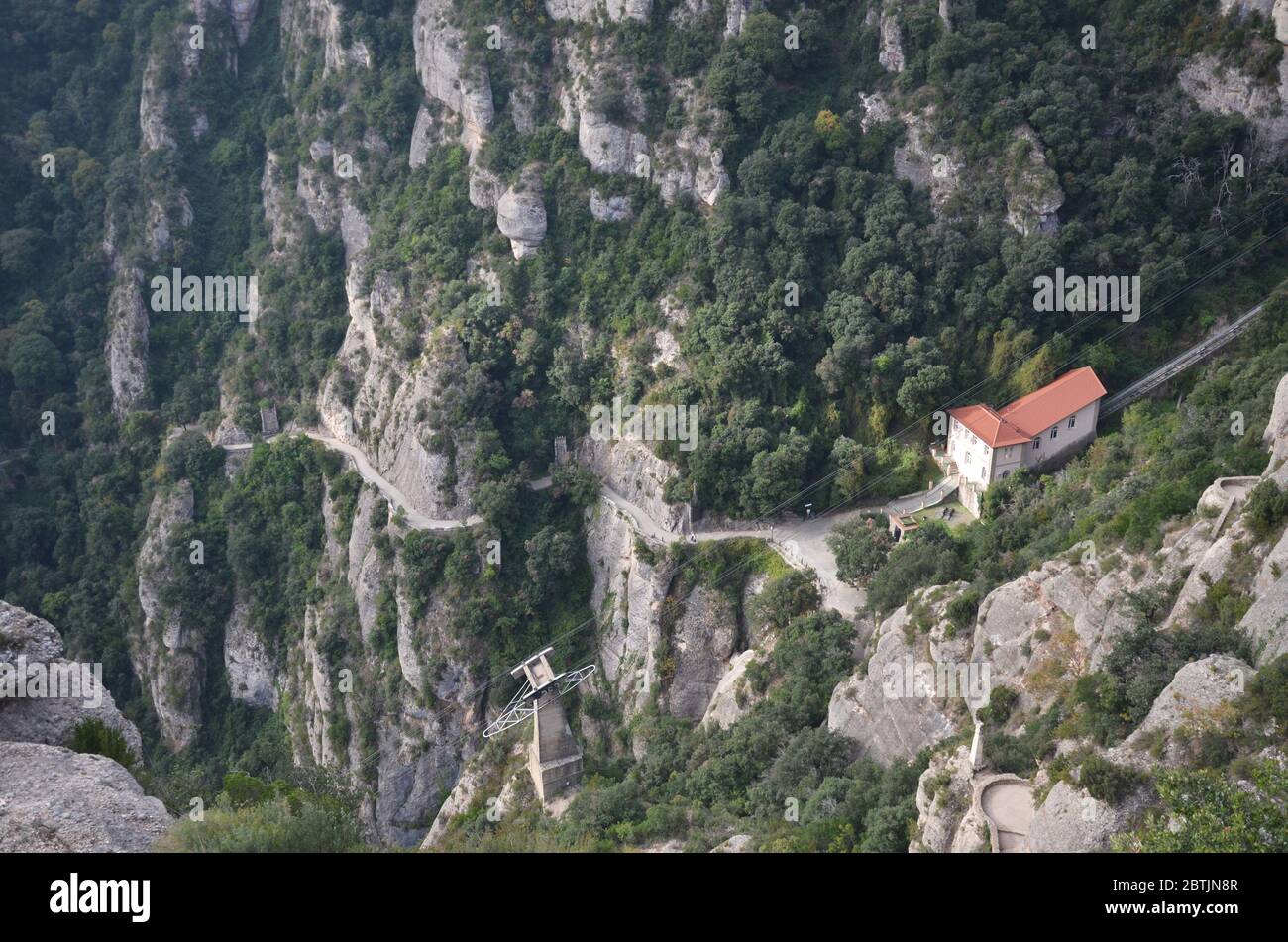Montserrat is multi peaked mountain located near the city of barcelona ...