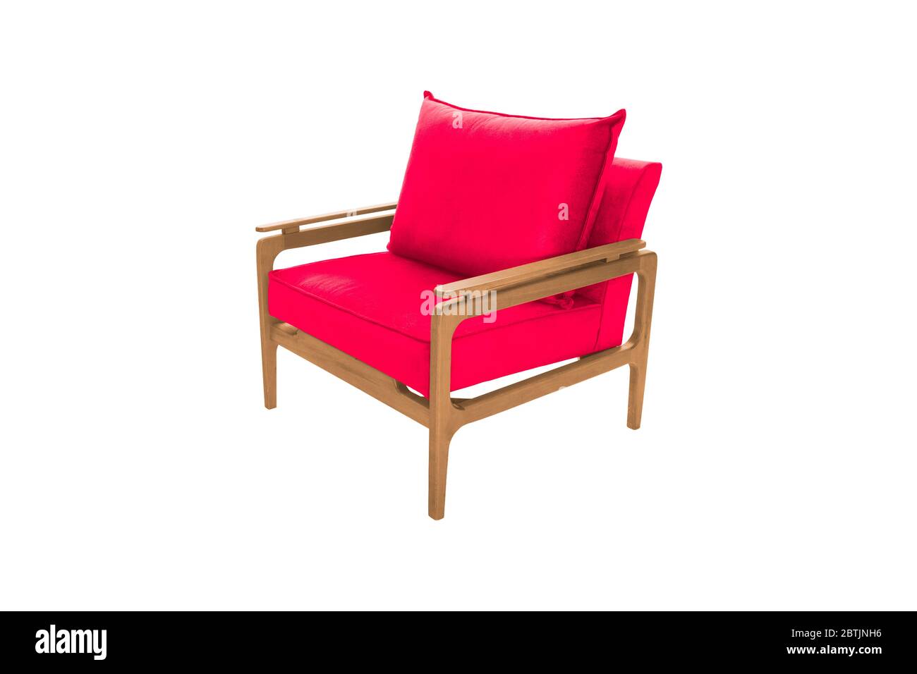 Red armchair. Modern designer chair on white background. Texture chair ...