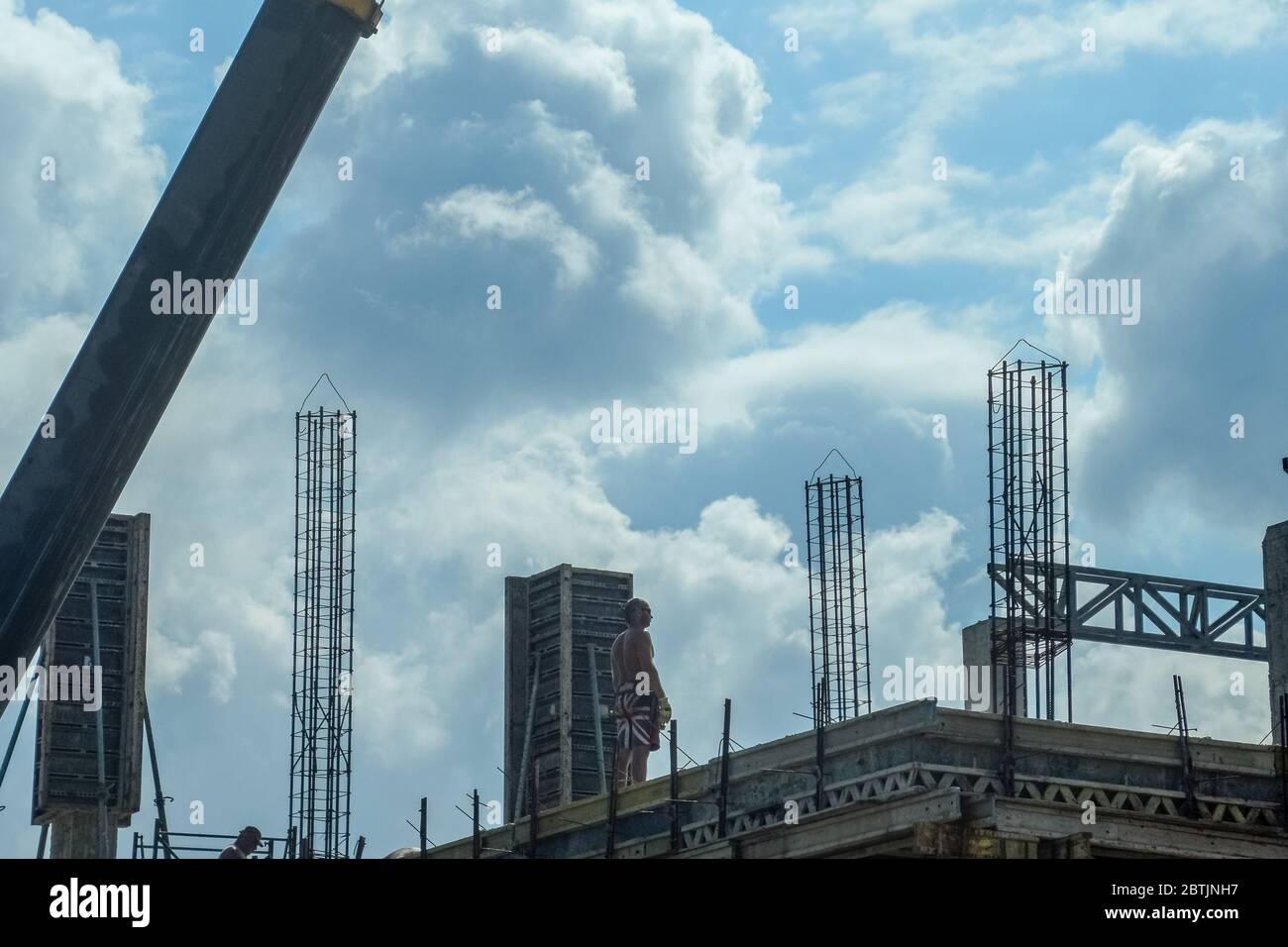 The process of building the building. A construction site Stock Photo ...
