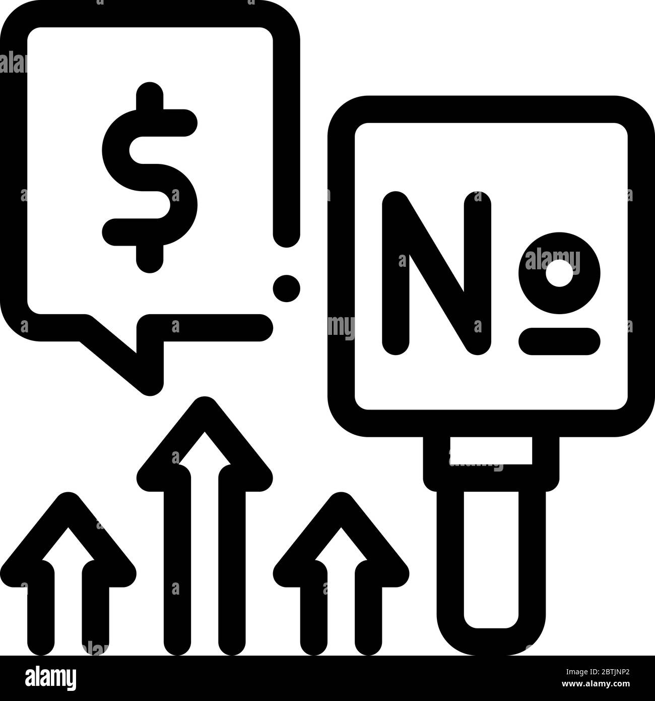increase in cash rates icon vector outline illustration Stock Vector ...