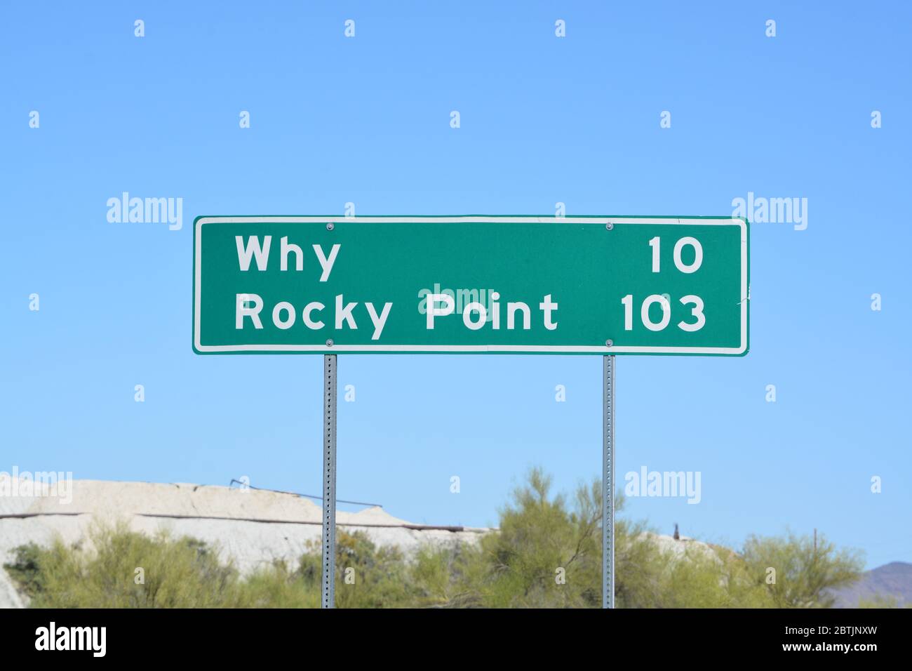 Why and Rocky Point Sign, in Pima County, Arizona USA Stock Photo - Alamy