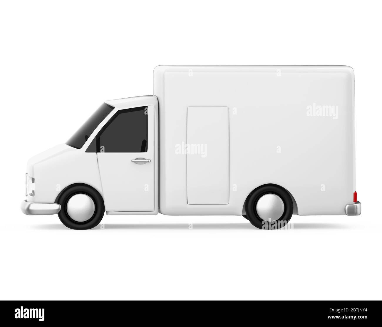 Cartoon Delivery Van Isolated Stock Photo - Alamy