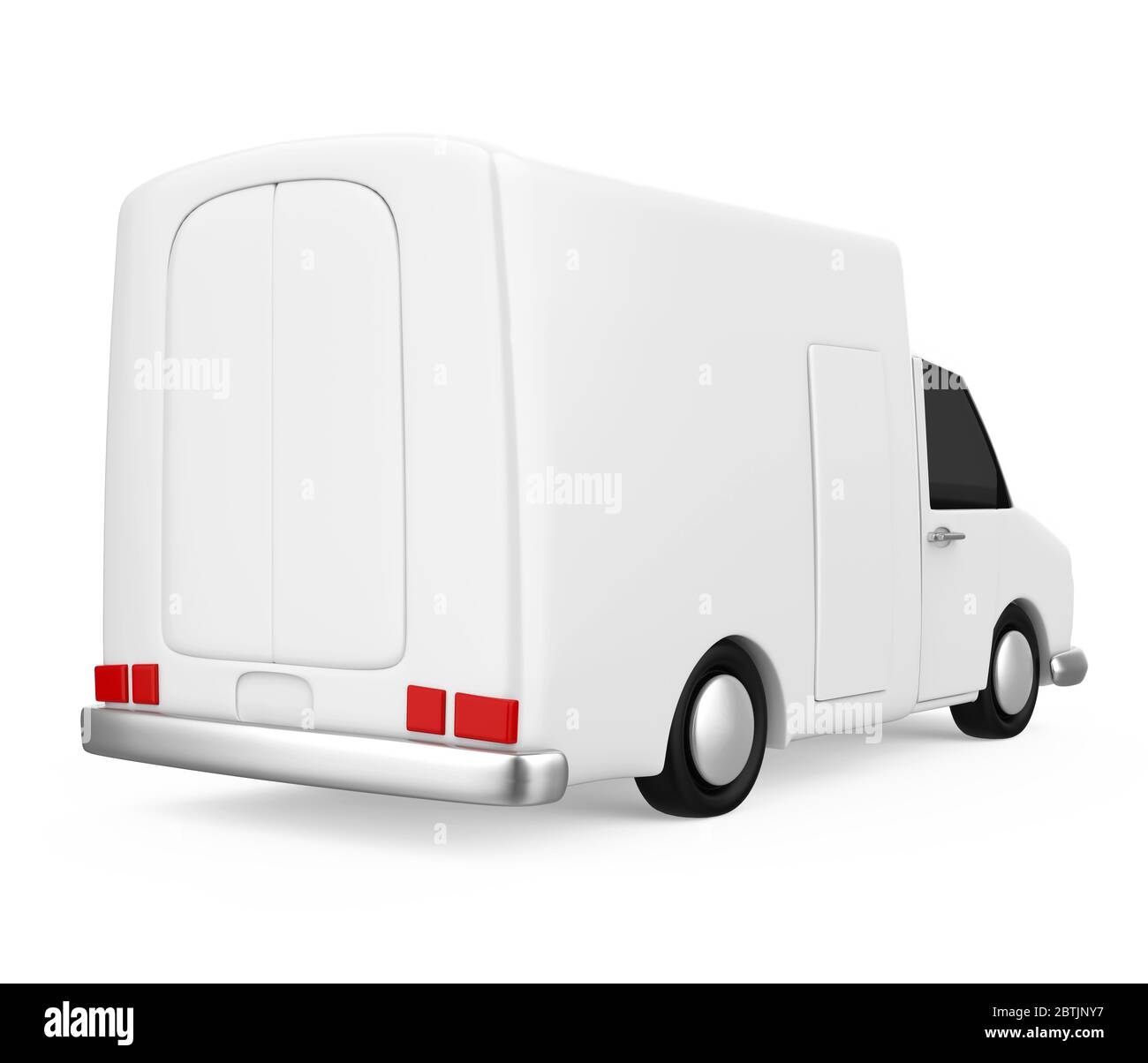 Cartoon Delivery Van Isolated Stock Photo - Alamy