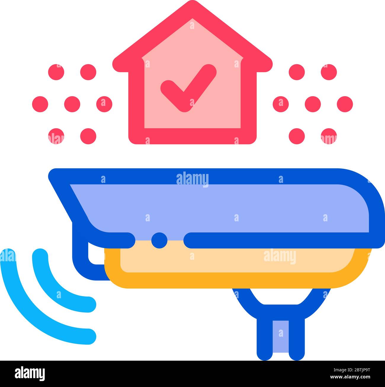 home protection icon vector outline illustration Stock Vector Image ...