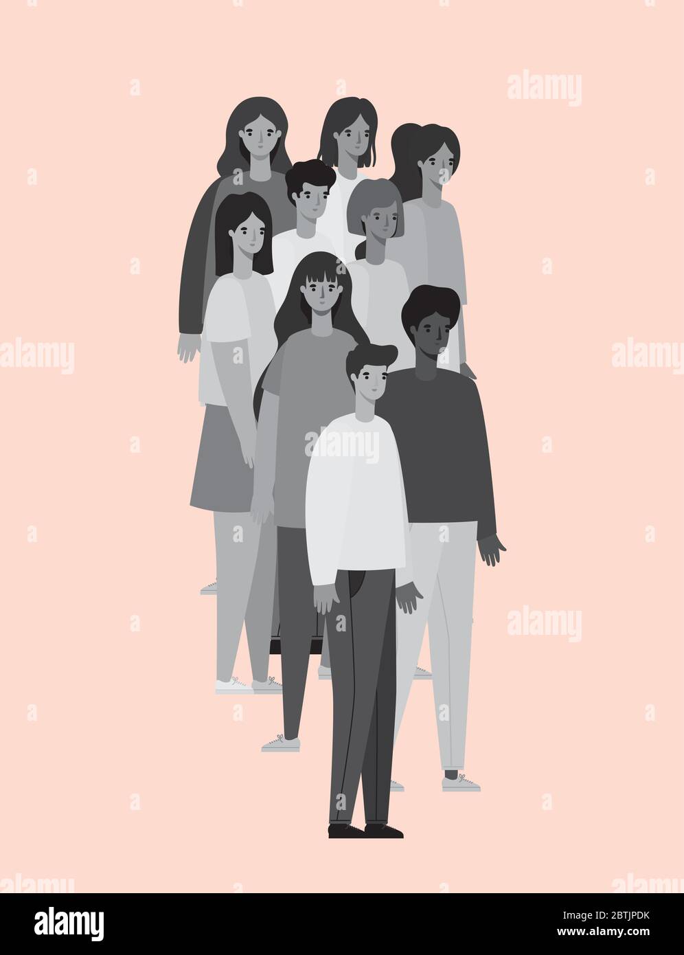 Women and men avatars in gray colors vector design Stock Vector Image ...