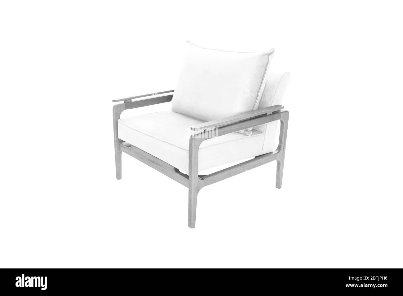 White armchair. Modern designer chair on white background. Texture ...