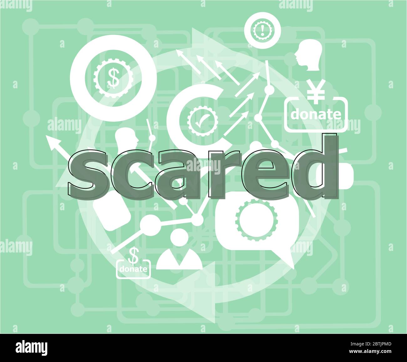 Text Scared. Social concept . Infographics collection icons of web ...