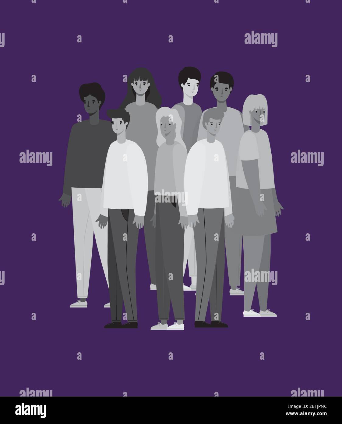 Women and men avatars in gray colors vector design Stock Vector Image ...