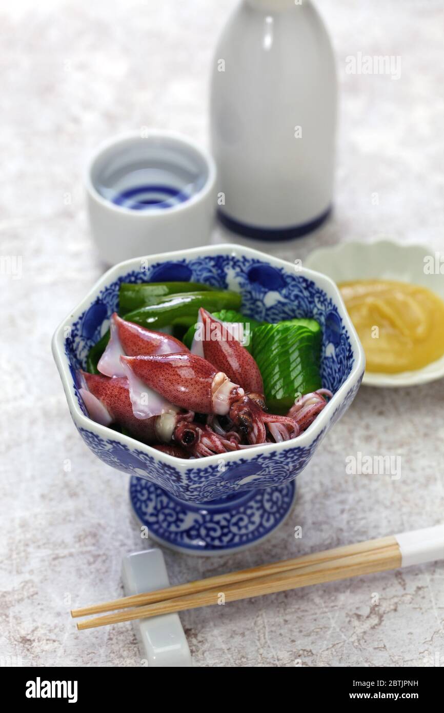 boiled firefly squid with vinegar miso, japanese cuisine Stock Photo ...