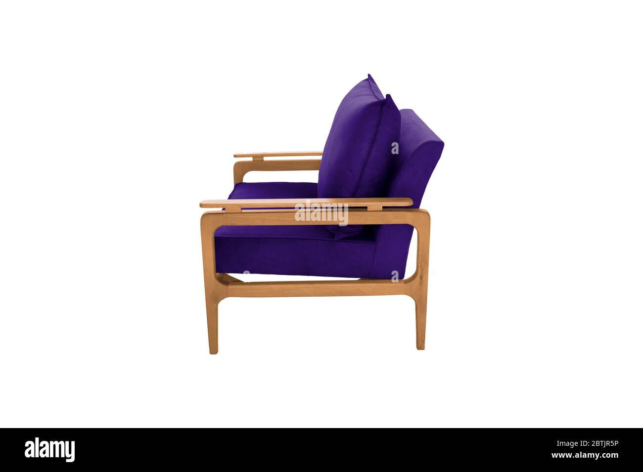 Purple armchair. Modern designer chair on white background. Texture ...
