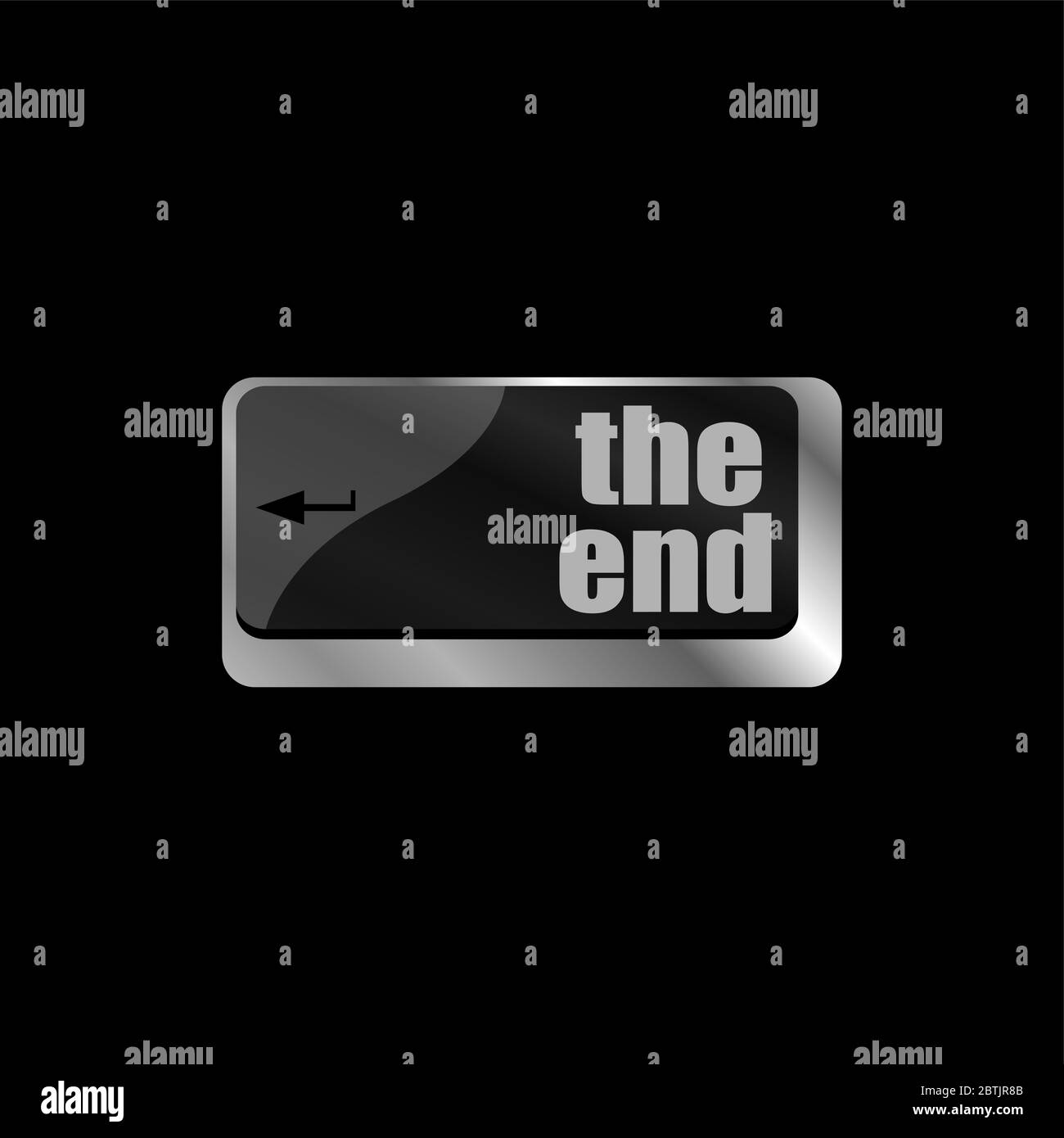 computer keyboard with one key showing the warning words the end Stock ...