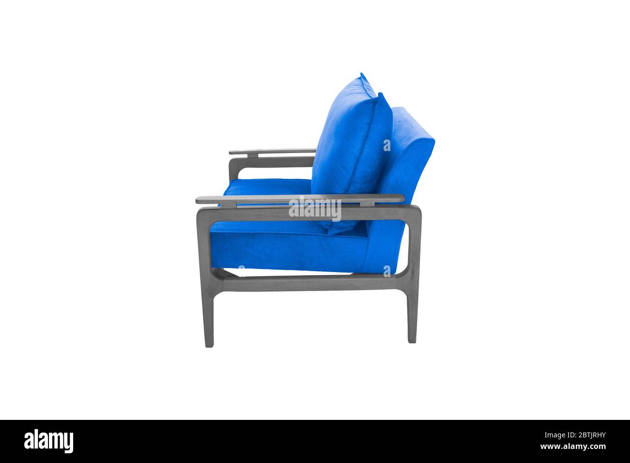 Blue armchair. Modern designer chair on white background. Texture chair ...