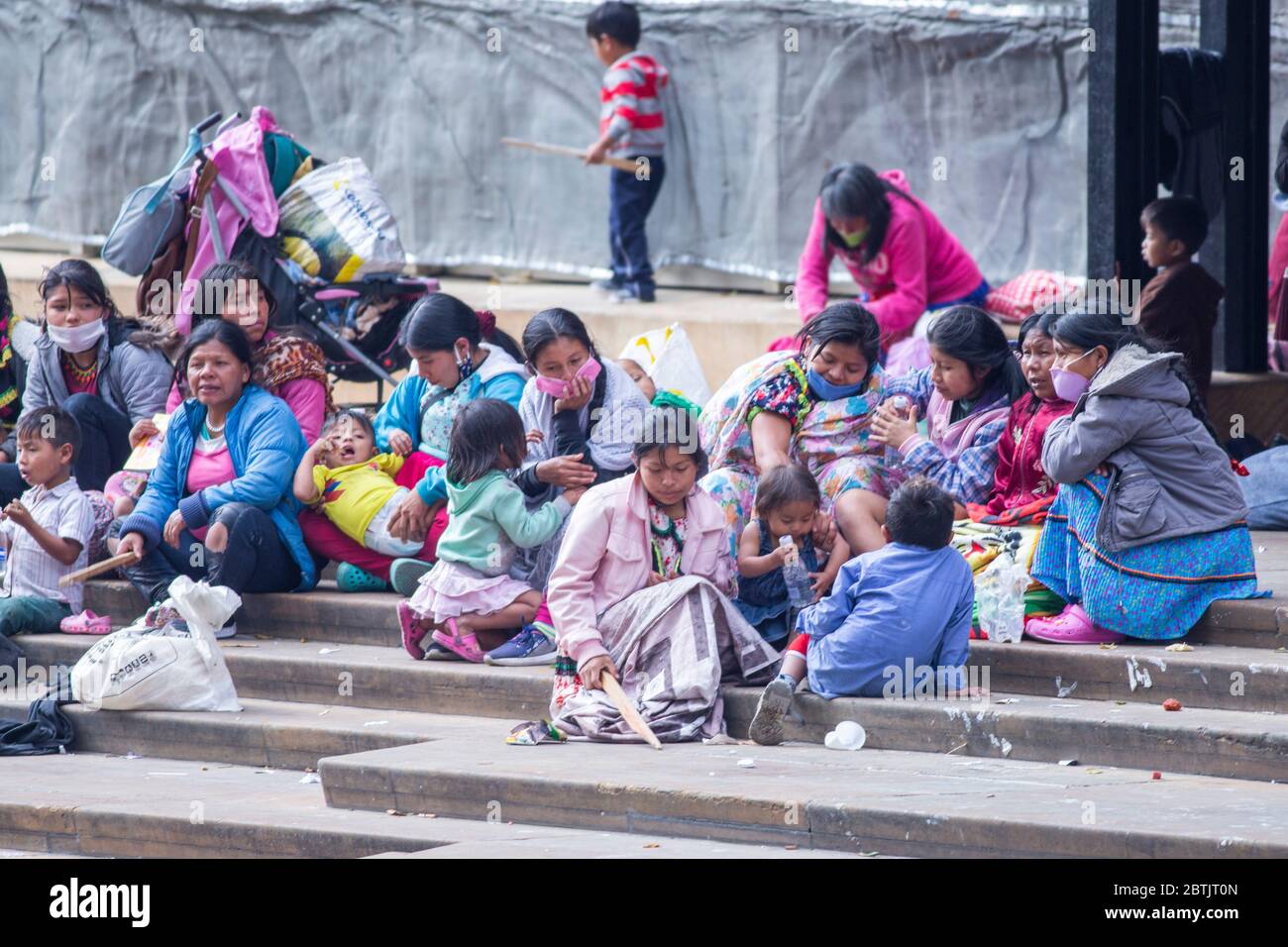 Several families from the Embera Chami community are in the center of ...