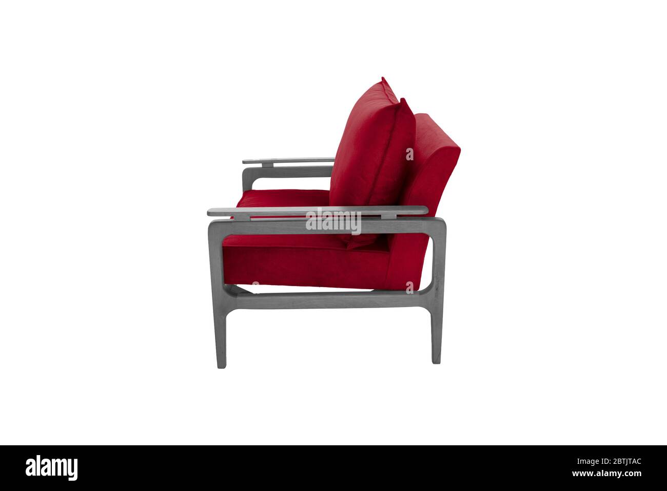 Red armchair. Modern designer chair on white background. Texture chair ...