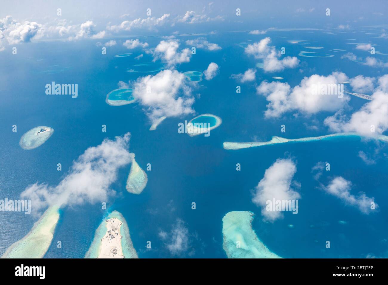 Aerial view of Maldives atolls is the world top beauty. Maldives ...