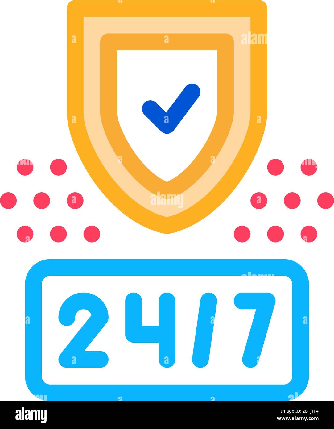 round clock protection icon vector outline illustration Stock Vector ...