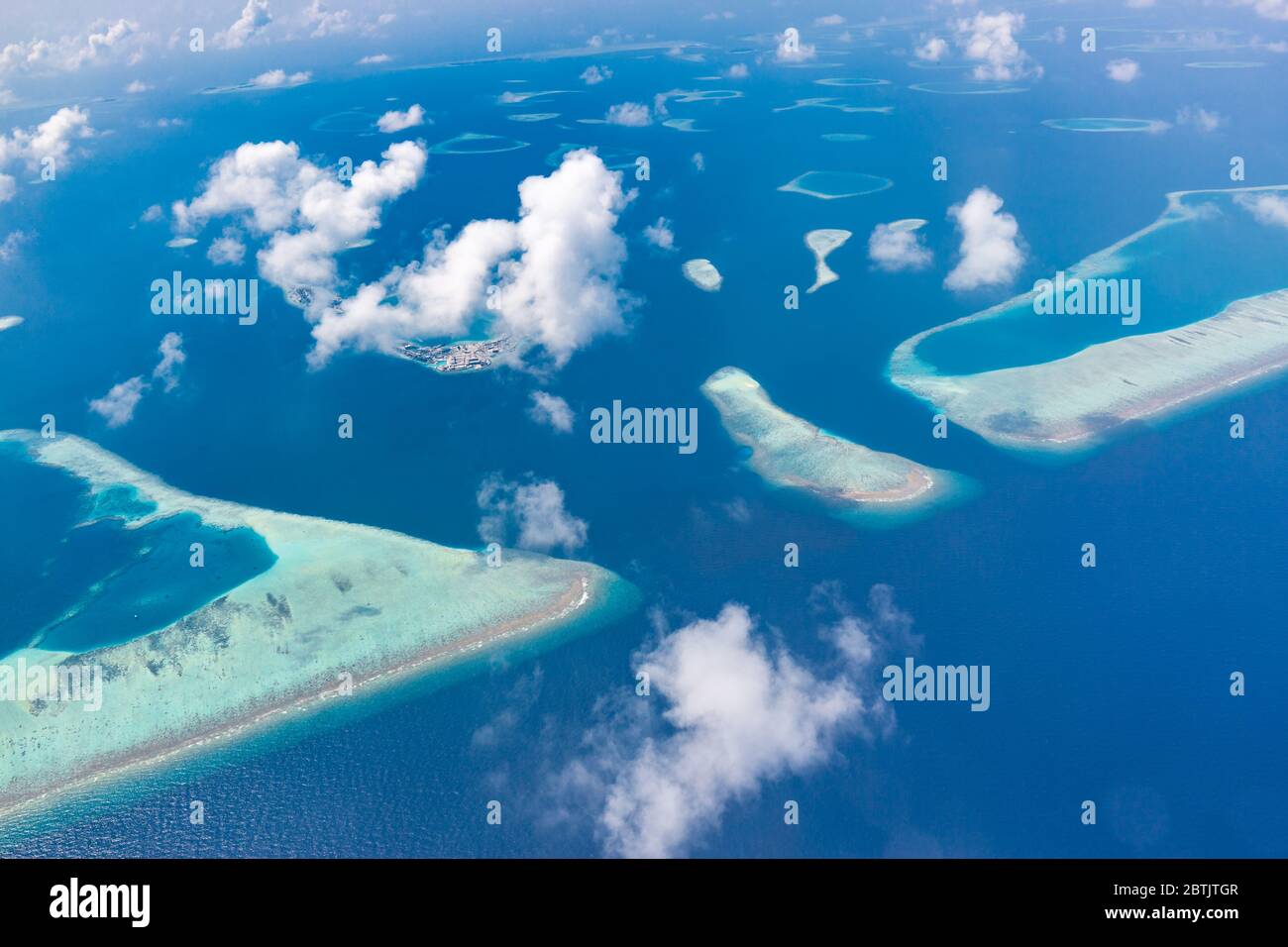 Aerial view of Maldives atolls is the world top beauty. Maldives ...