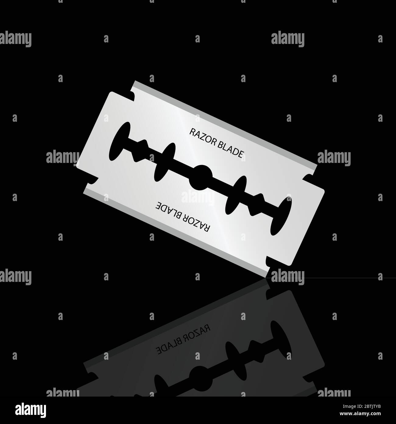 razor blade silver vector illustration on black background Stock Vector ...