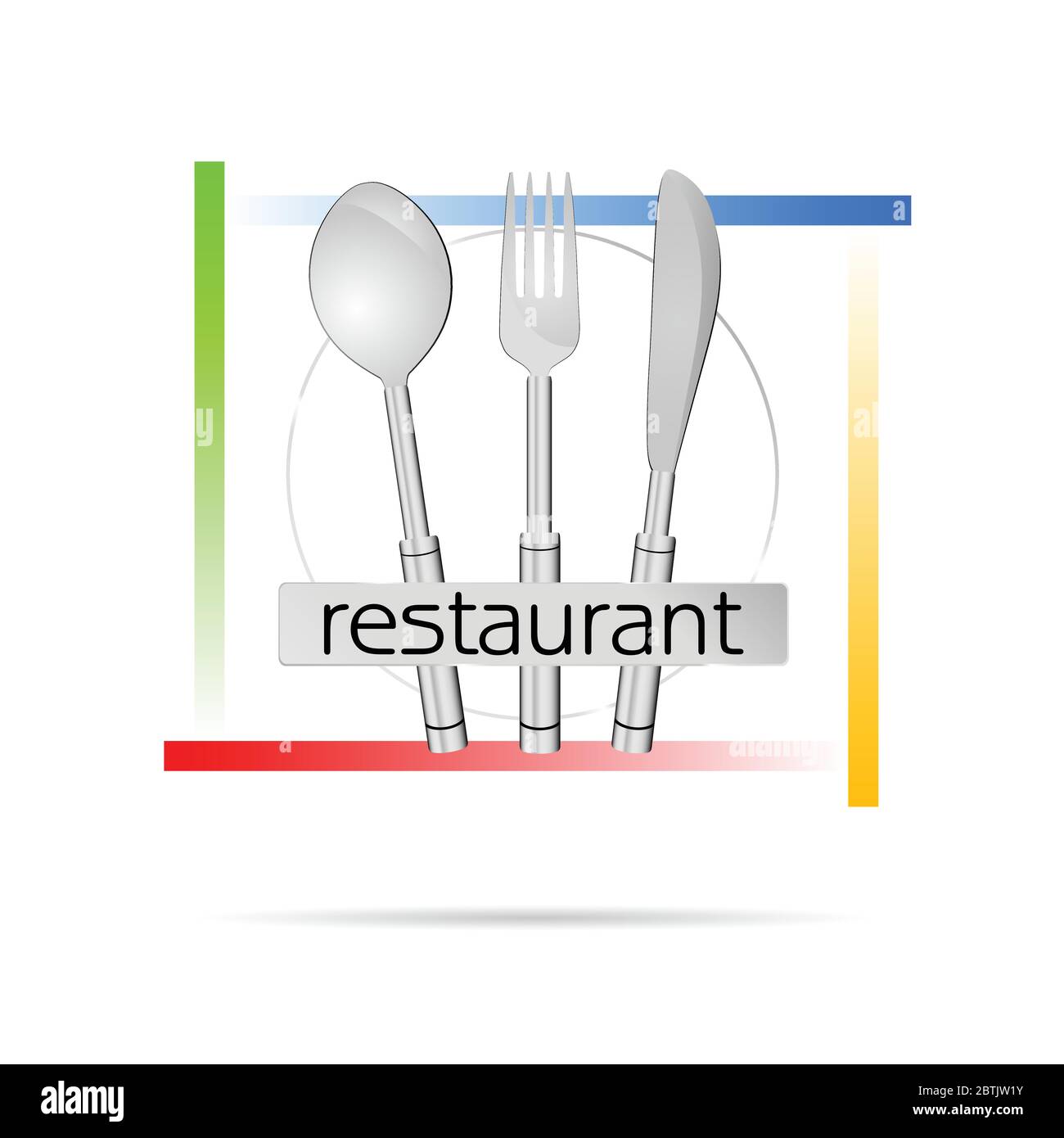 restaurant sign vector illustration on white background Stock Vector ...