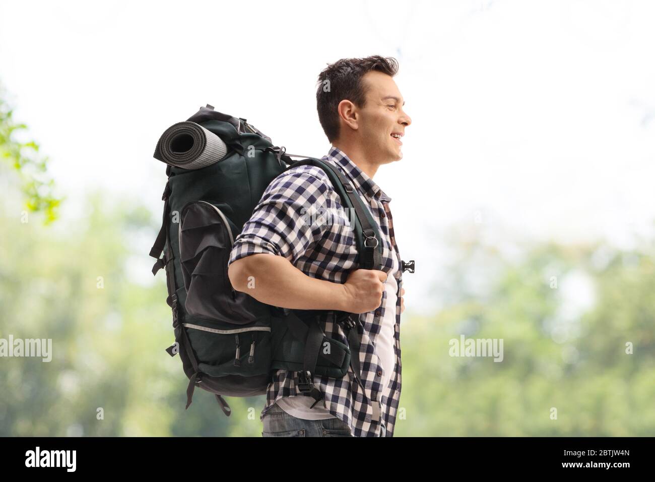 Young traveler backpack looking hi-res stock photography and images - Alamy