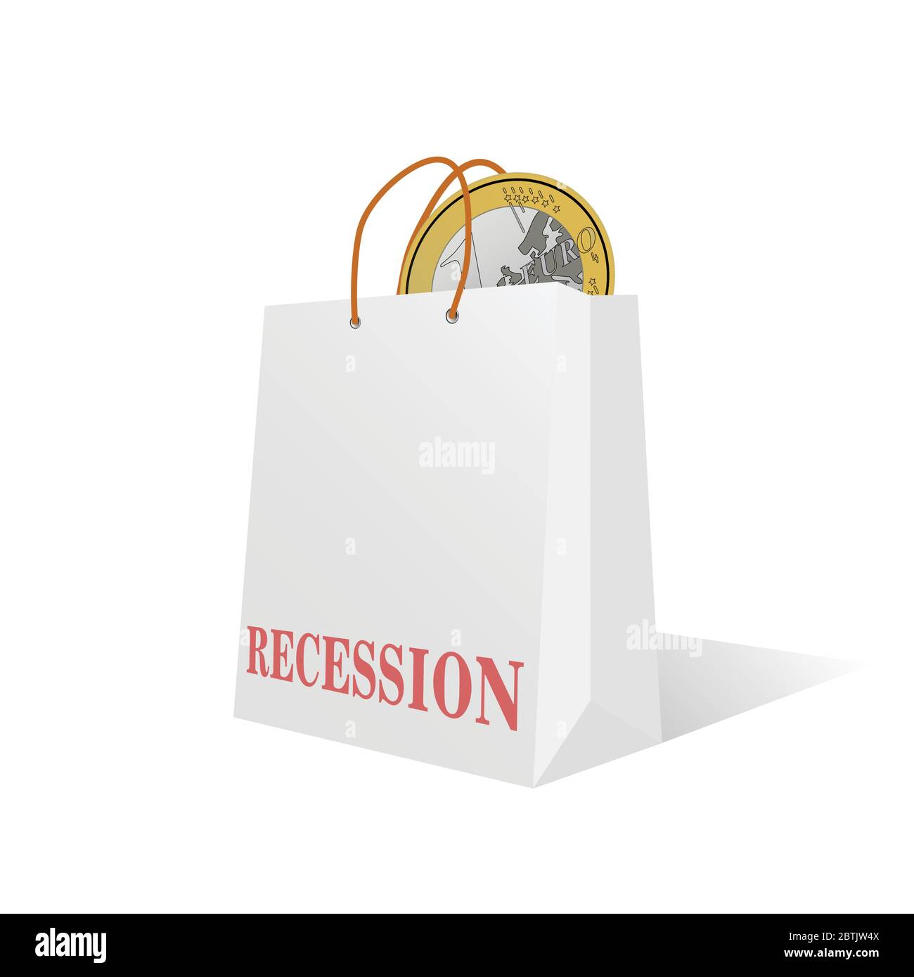 recession with euro coin color vector illustration Stock Vector Image ...