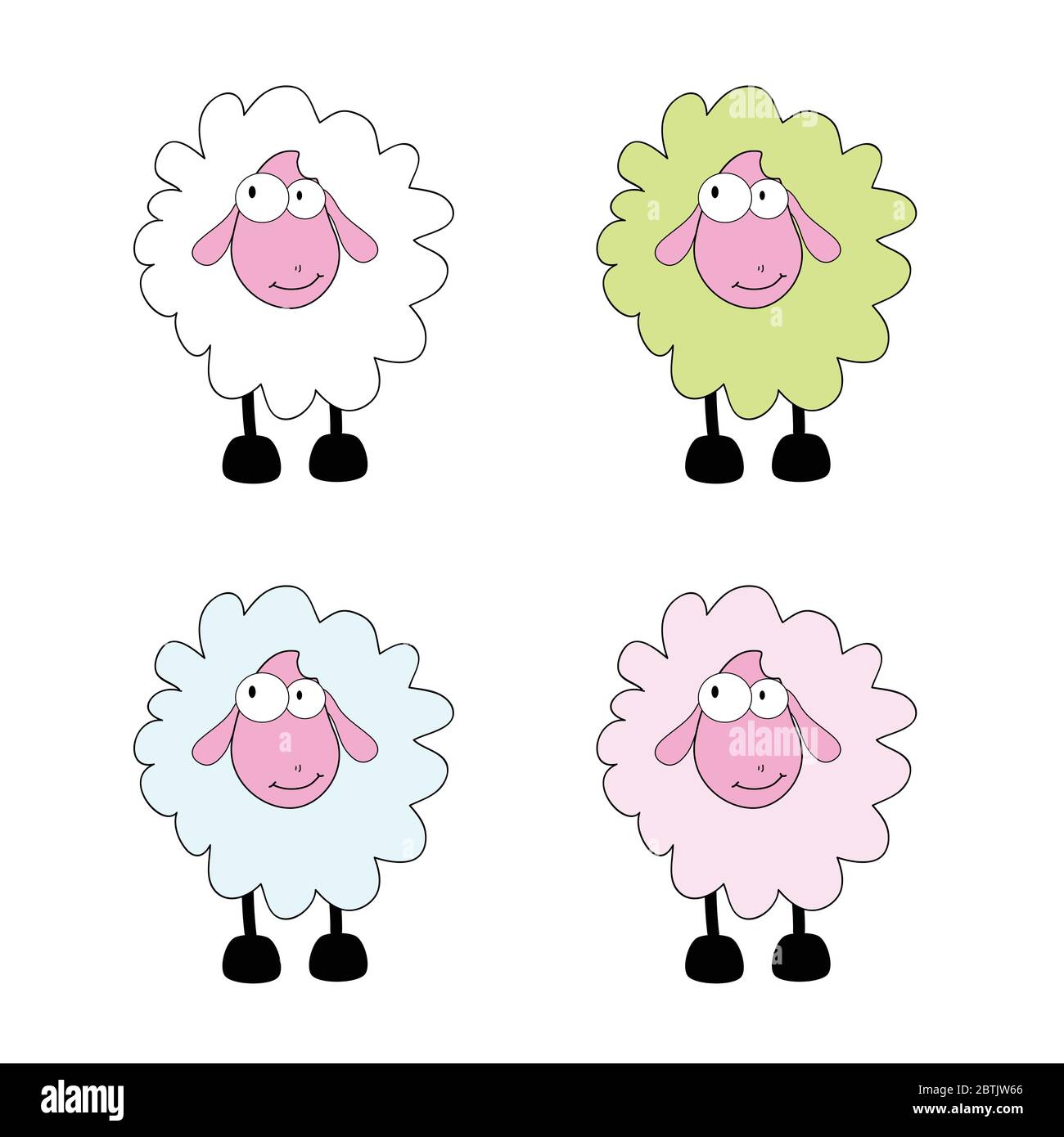 sheep cartoon vector illustration Stock Vector Image & Art - Alamy
