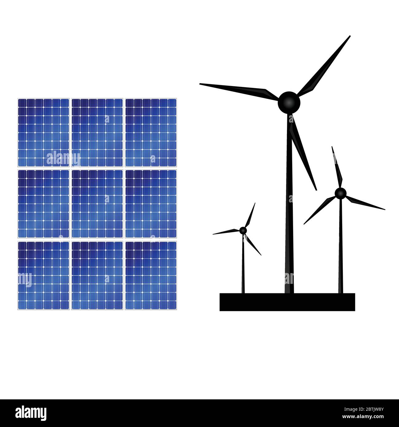 Modern solar power station windmill Cut Out Stock Images & Pictures - Alamy