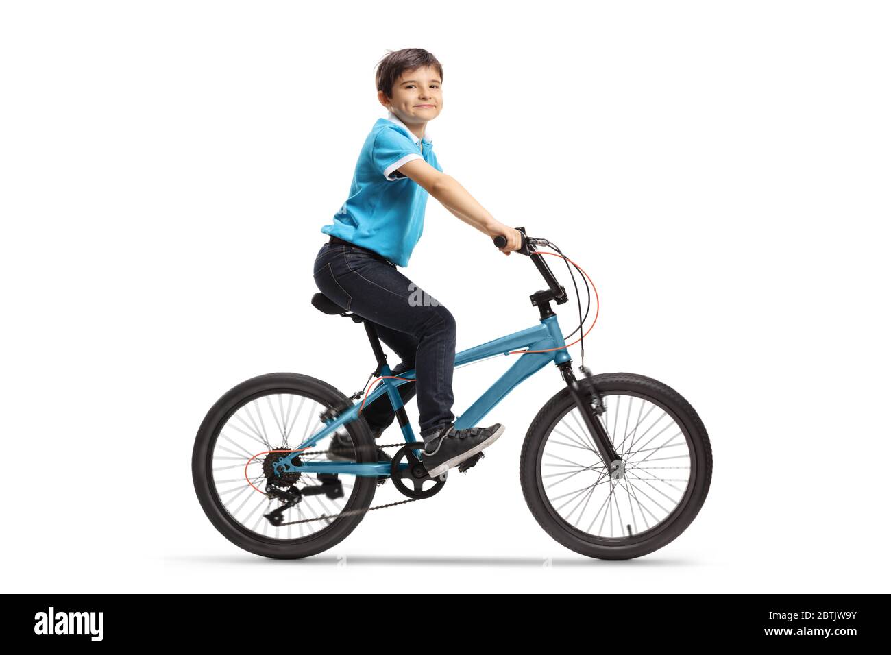 Boy riding his bicycle hi-res stock photography and images - Alamy