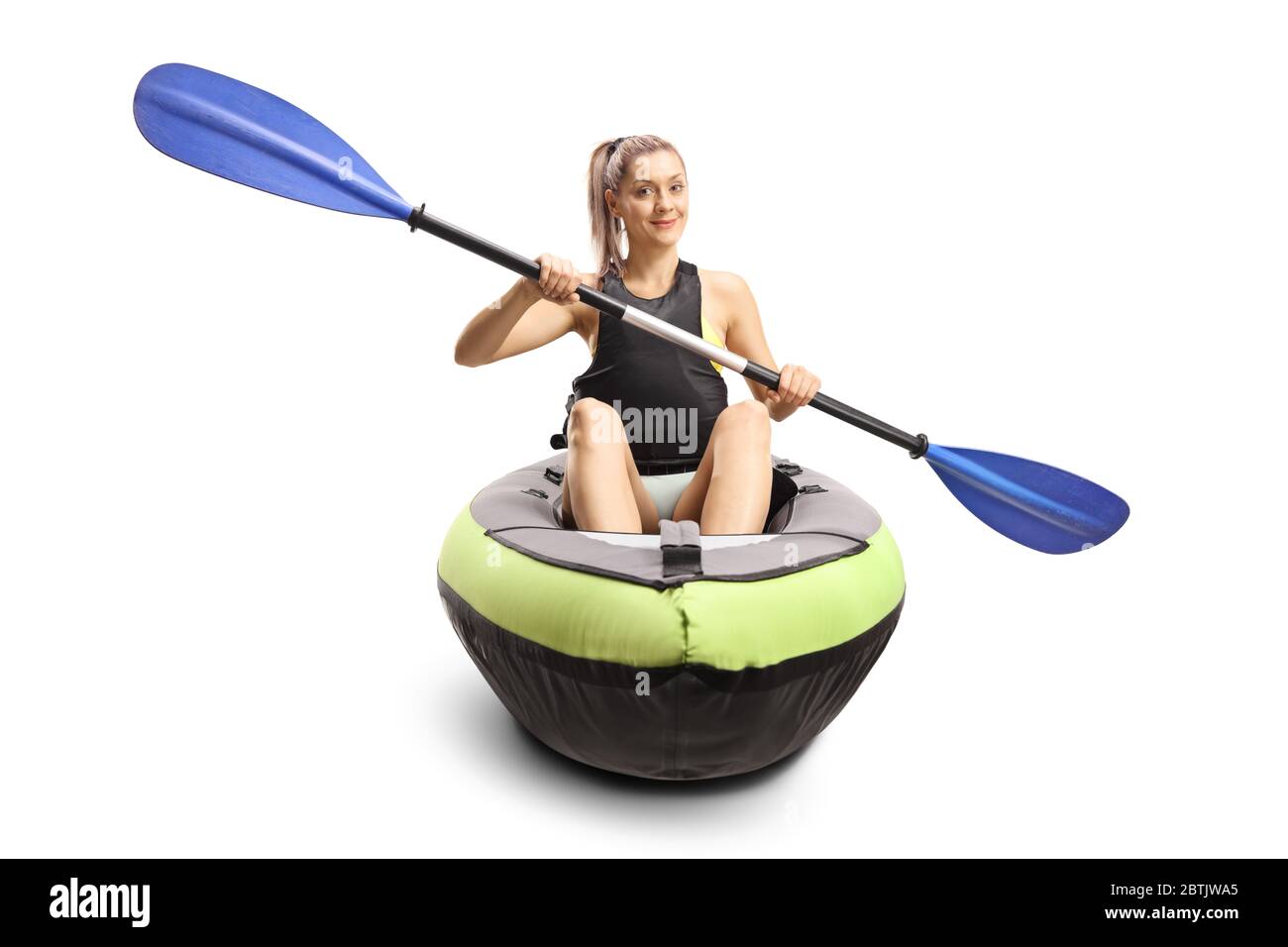 Female in canoe Cut Out Stock Images & Pictures - Alamy