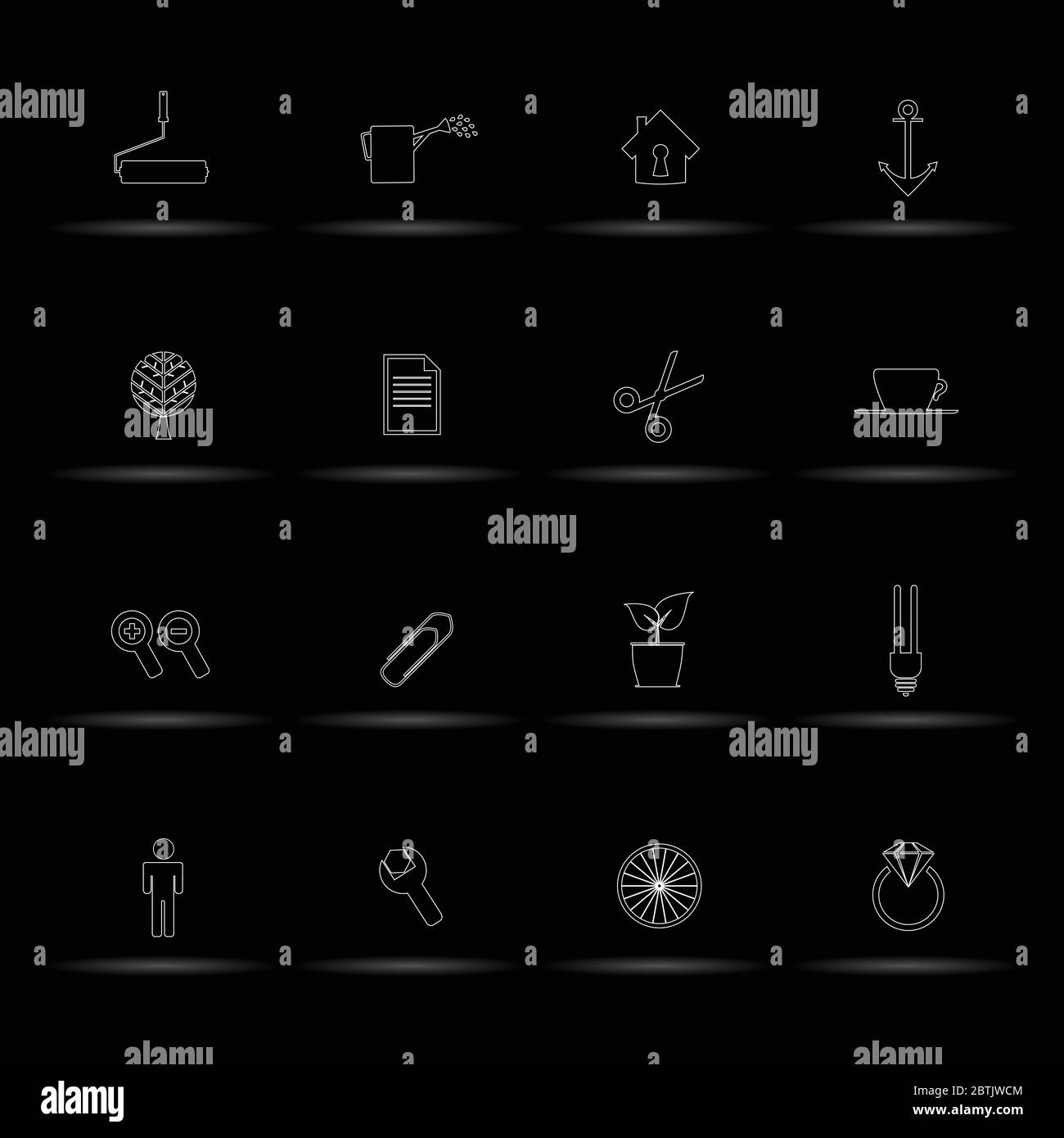 set icon white line vector illustration on white Stock Vector Image ...