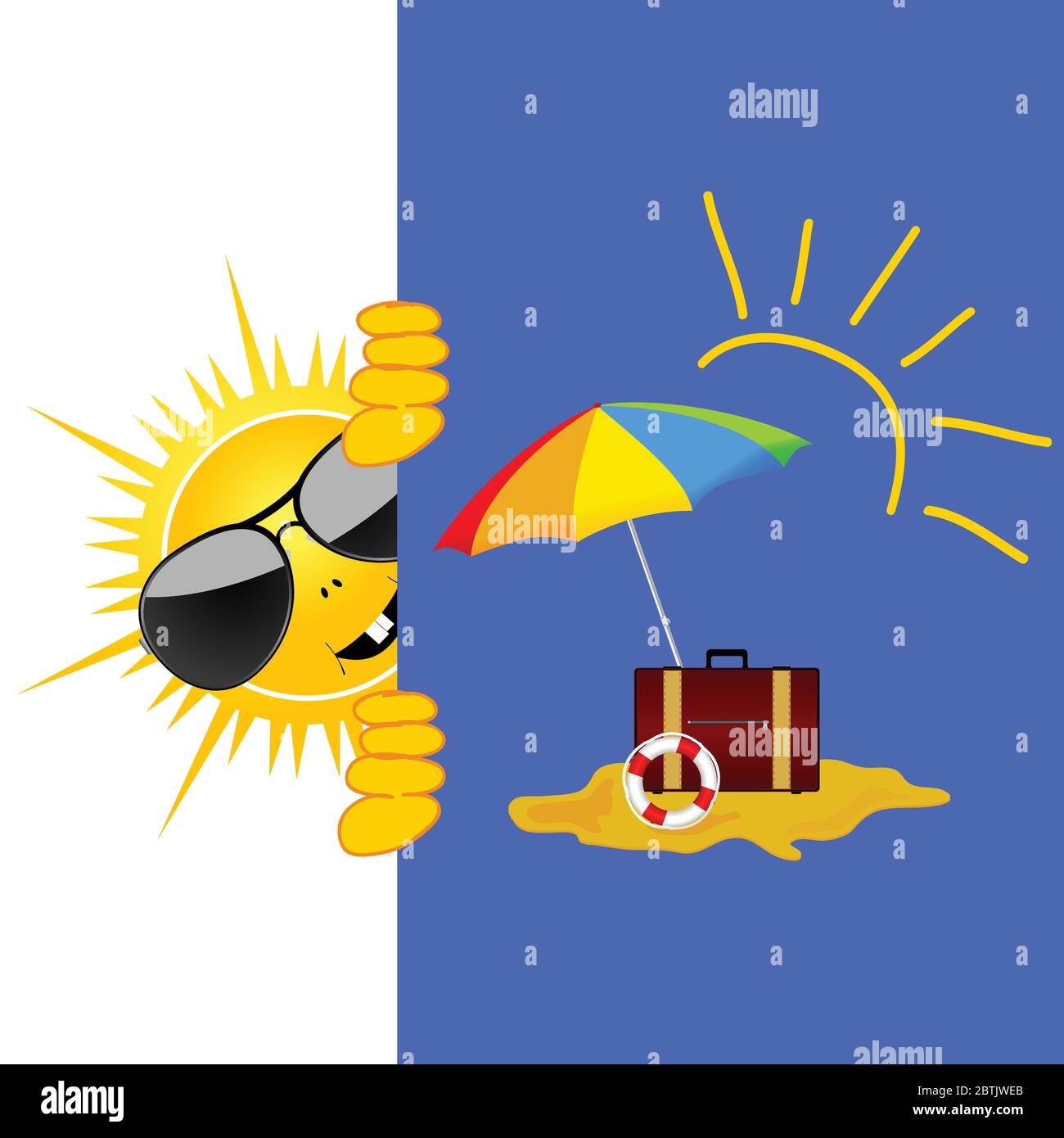 sun and beach art vector illustration Stock Vector Image & Art - Alamy